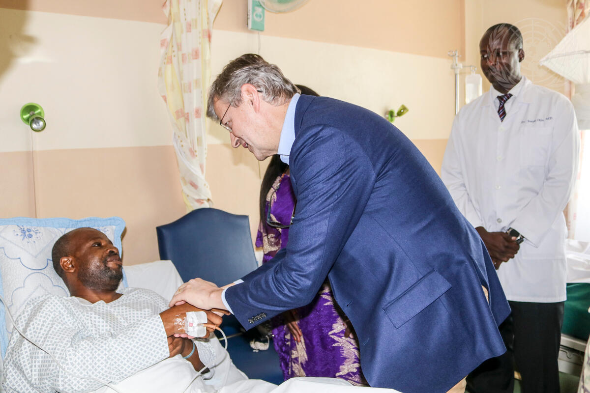 USG for DPKO Visits Wounded UN Peacekeepers | UN Photo