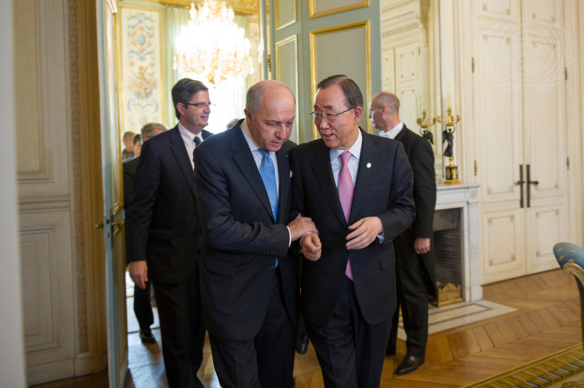 Secretary-General Meets French Foreign Mnister Ahead of COP21, Paris ...