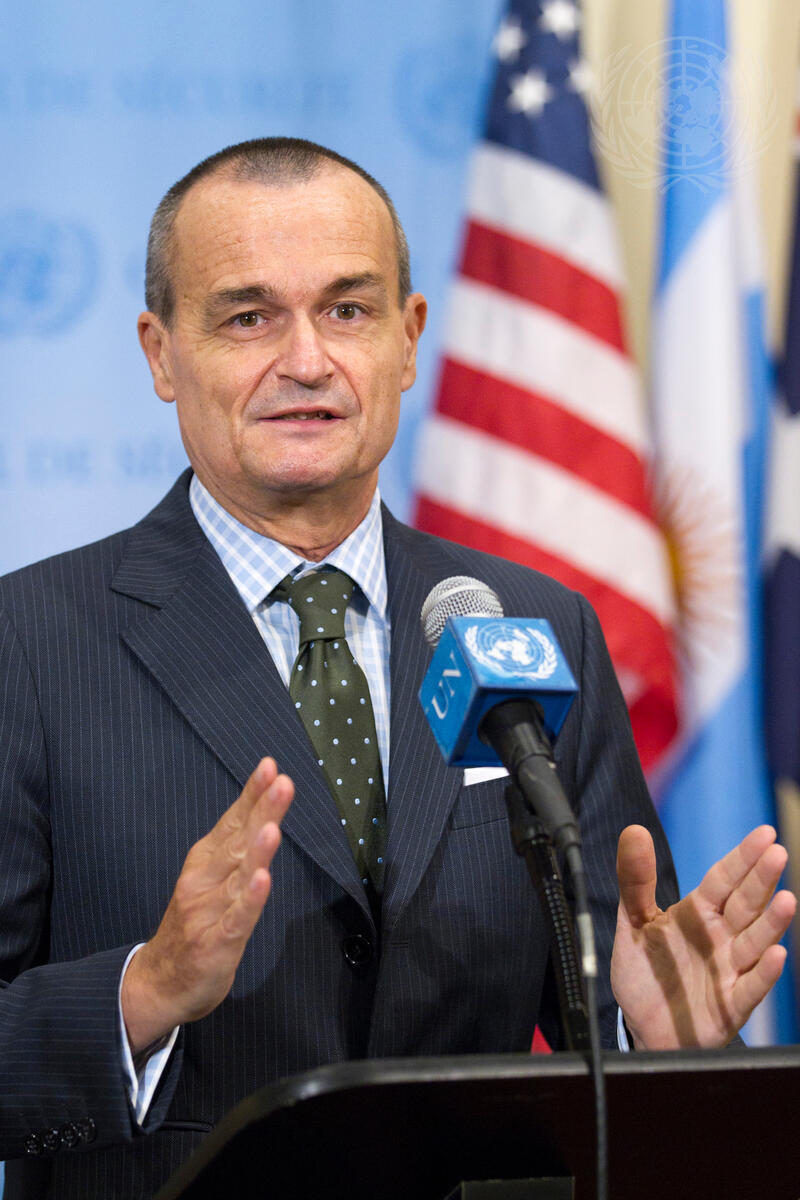 Permanent Representative of France Speaks to Press on Lebanon | UN Photo